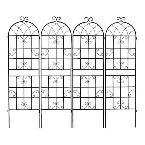 Aopsps 4 Pack Metal Garden Trellis 71 In X 197 In Rustproof Trellis