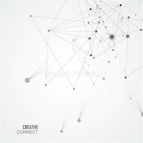 Abstract Molecular Network Pattern With Dynamic Lines And Points Stock