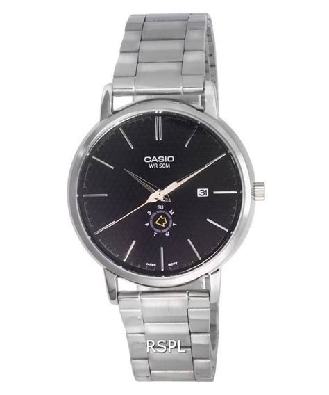 Casio Analog Stainless Steel Black Dial Quartz Mtp B125d 1a Mtpb125d 1 Mens Watch Citywatches