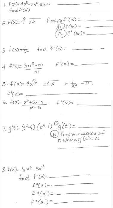 solved 1 f x 4x3−7x2−8x 1 find f′′ x 2 f x 4x3