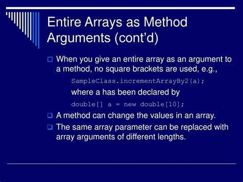 Arrays In Classes And Methods Ppt Download