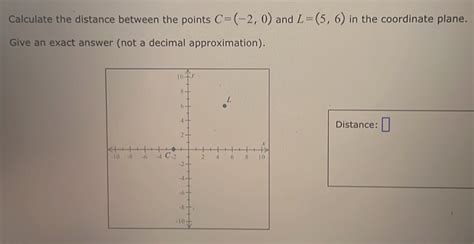 Calculate The Distance Between The Points C 20 And L56 In The