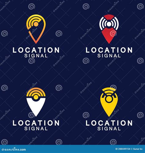 Pointer Map With Wifi Internet Signal Location Connection Icons Logo Design Stock Vector