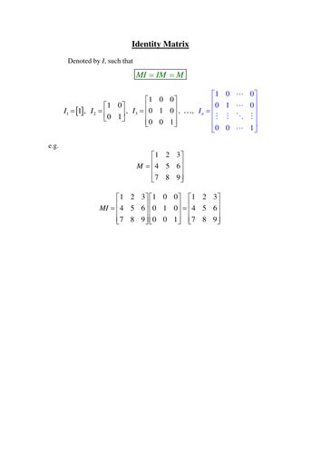 A Level Further Maths Matrices Teaching Resources