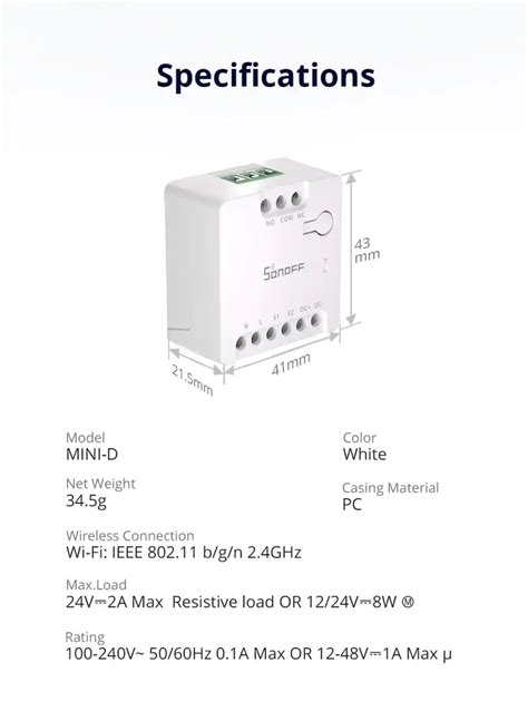 Smart Switches Sonoff Mini D Dry Contact With Matter Mini Dry Wi Fi