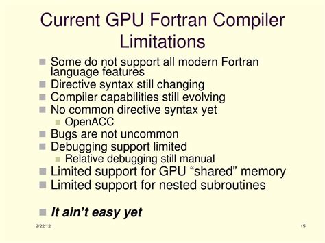 PPT Experience Applying Fortran GPU Compilers To Numerical Weather Prediction PowerPoint
