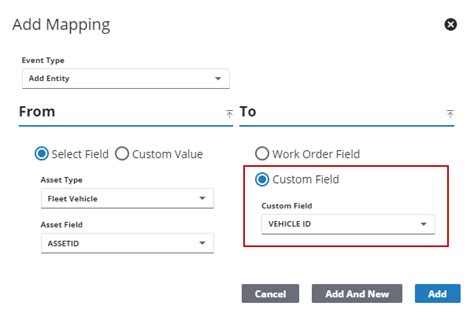 Add Work Order Template Asset Mapping