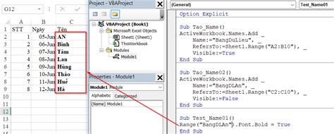 Hướng Dẫn Cách Tạo Name Và Sử Dụng Name Trong Vba Excel Học Excel