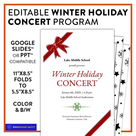 Editable Chorus Or Band Concert Program Template Made By Teachers
