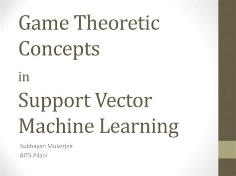 Pdf Game Theoretic Concepts In Support Vector Machines Dokumentips