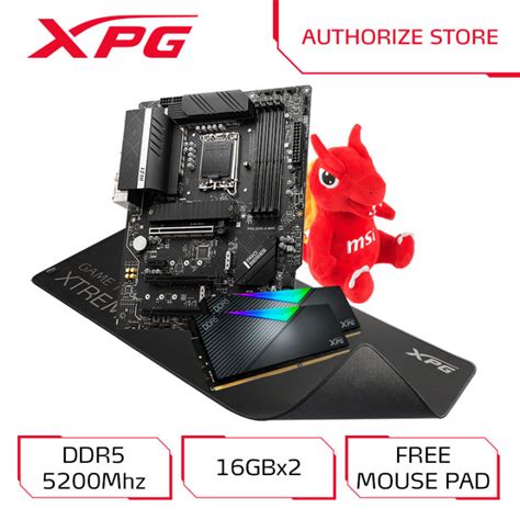 Xpg Lancer Rgb Ddr5 Dram Module 5200mhz 16gbx2 Msi Pro Z690 A Wifi Bundle With Free Xpg