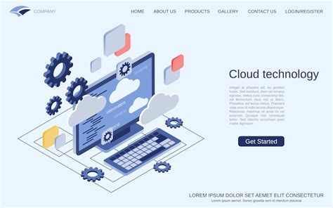 Premium Vector Cloud Technology Data Processing Network Flat 3d Isometric Vector Concept