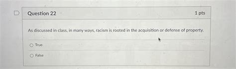 Solved Question PtsAs Discussed In Class In Many Ways Chegg Com