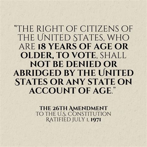Today Were Learning About The 26th Amendment Passed In 1971 Which