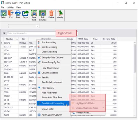 Conditional Formatting