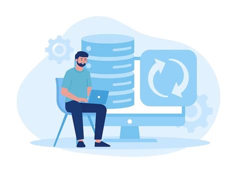 Premium Vector Data Management Concept Flat Illustration