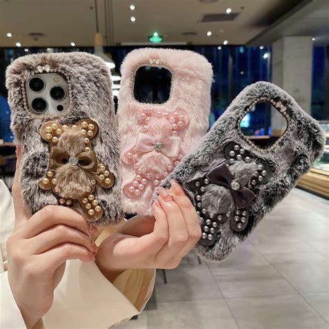 For Xiaomi Poco C M M S M M X X X F F F Gt Pro Furry Case Cute Plush Bear Luxury