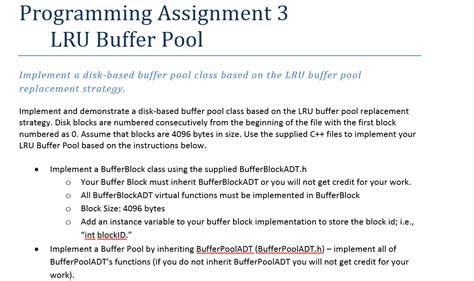 Solved Programming Assignment LRU Buffer Pool Implement A Chegg