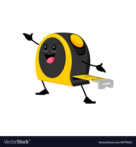 Cartoon Funny Measuring Tape Diy Tool Character Vector Image