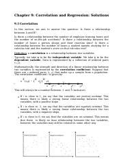 Chapter Correlation And Regression Solutions Docx Chapter Correlation And Regression