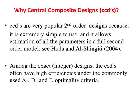 Ppt On Optimal Partially Replicated Rotatable And Slope Rotatable Central Composite Designs