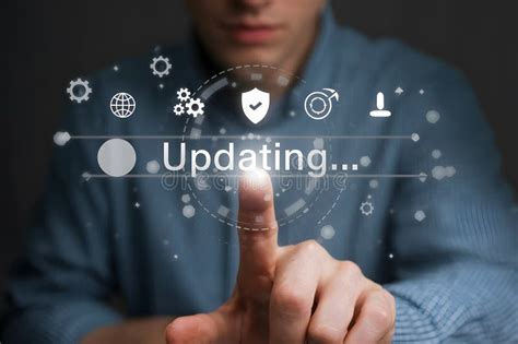 Digital Technology Update Process Modern Interface Screen Man Touching