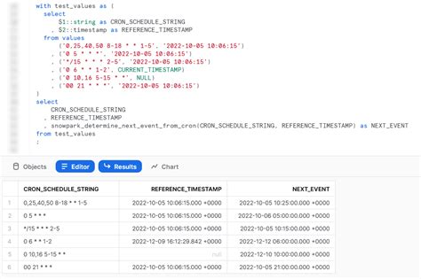 snowflake with python determine next event from cron with a python udf