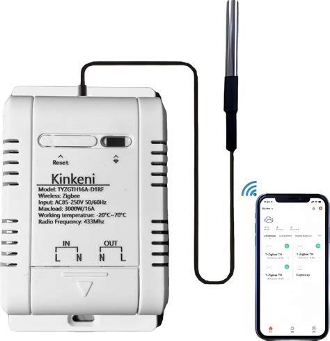 Easy Operation Zigbee Smart Wifi Temperature Sensor Controller High Precision Waterproof Probe