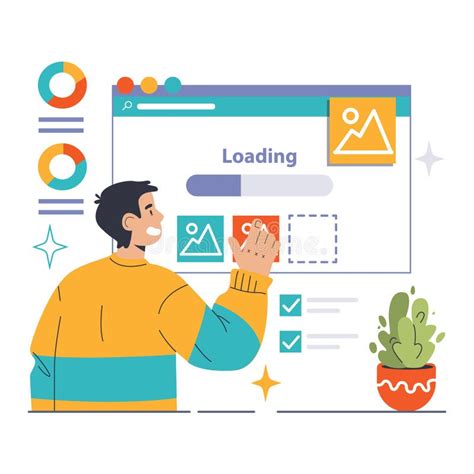 Website Optimization Set Flat Vector Illustration Stock Vector