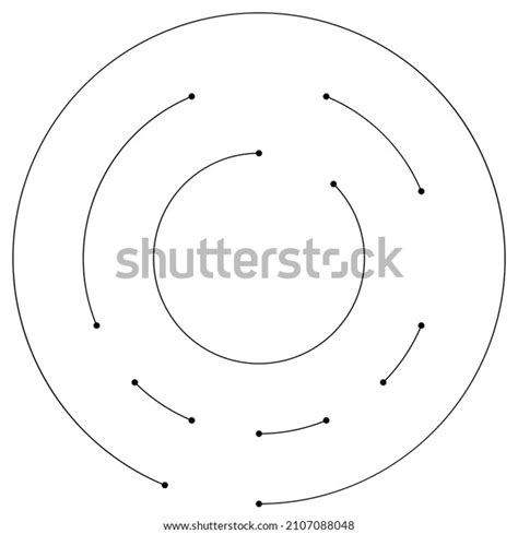 Segmented Circular Concentric Circle Element Nodes Stock Vector