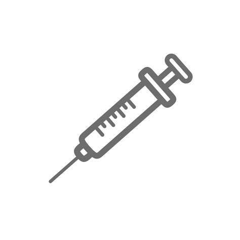 Syringe Icon Flat Design Injecting Vector Symbol On White Background