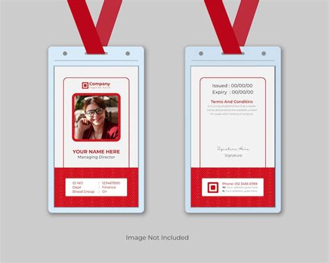크리에이티브 Id 카드 템플릿 또는 사무실 직원 Id 카드 디자인 템플릿 프리미엄 벡터