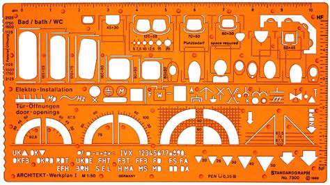 Buy 1 50 Scale Architectural Sanitary Installation Plumbing Fixtures Architect Drawing Template