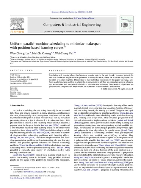 pdf 98 uniform parallel machine scheduling to minimize makespan with