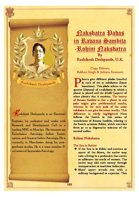 Rohini Nakshatra Padas In Ravana Samhita Babban Kumar Singh Pdfcoffee Com