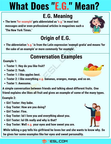 E G Meaning What Does E G Mean • 7esl
