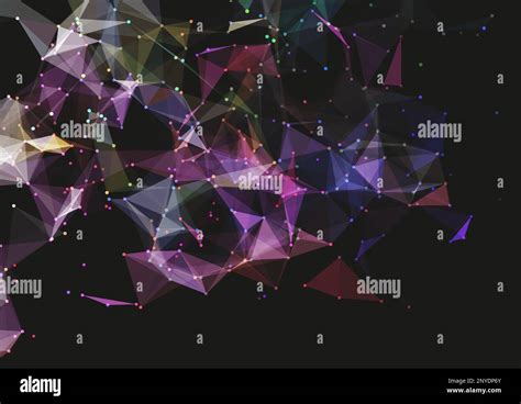 Modern Technology Background With A Low Poly Plexus Design Stock Vector