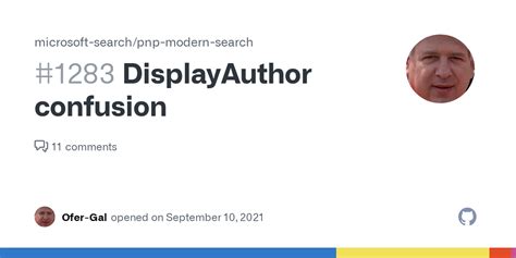 displayauthor confusion · issue 1283 · microsoft search pnp modern search · github