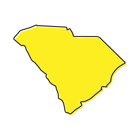 Simple Outline Map Of South Carolina Is A State Of United States 21827305 Vector Art At Vecteezy