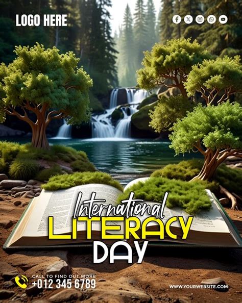 Premium Psd International Literacy Day Social Media Baner And Poster