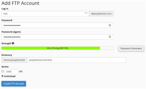 How To Create And Setup An Ftp Account In Cpanel Knowledgebase