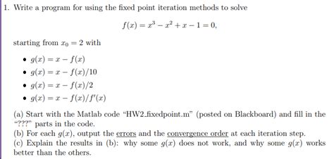 Write A Program For Using The Fixed Point Chegg