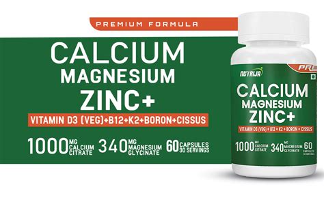 Nutrija Calcium Magnesium Zinc With Vitamin D3 Boron K2