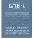Katerina Personalized Name Meaning Art Prints Name Stories
