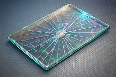 Stunning 3d Render Of A Cracked Rectangular Glass Plate Realistic