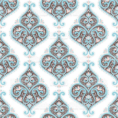 분홍색 파란색 갈색 꽃 원활한 패턴 흰색 배경에 페이 즐 리 요소입니다 장식입니다 전통 민족 터키 인도 모티브 0명에 대한 스톡 벡터 아트 및 기타 이미지 Istock