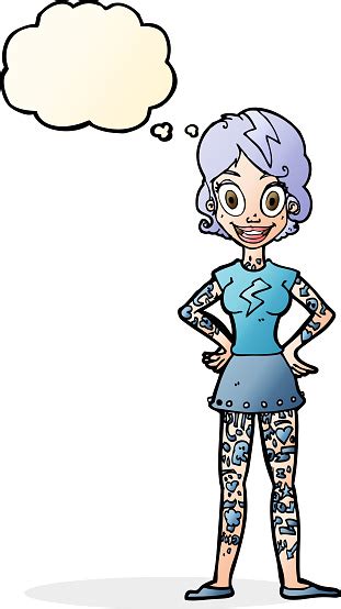 말풍선이 있는 무거운 타투 여자 만화 캐릭터 가리기에 대한 스톡 벡터 아트 및 기타 이미지 가리기 개성 개념 그라데이션 Istock