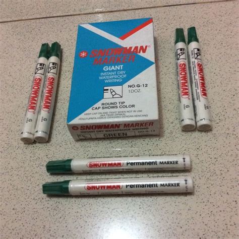 Jual Spidol Permanent G 12 Hijau Spidol Marker Hijau G 12 Snowman Shopee Indonesia