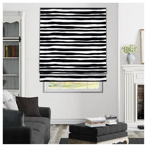 Horizontal Bold Striped Window Roman Shade Art Shades