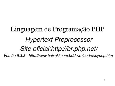 Ppt Material I Bimestre Introdução Programação Na Linguagem Php Php